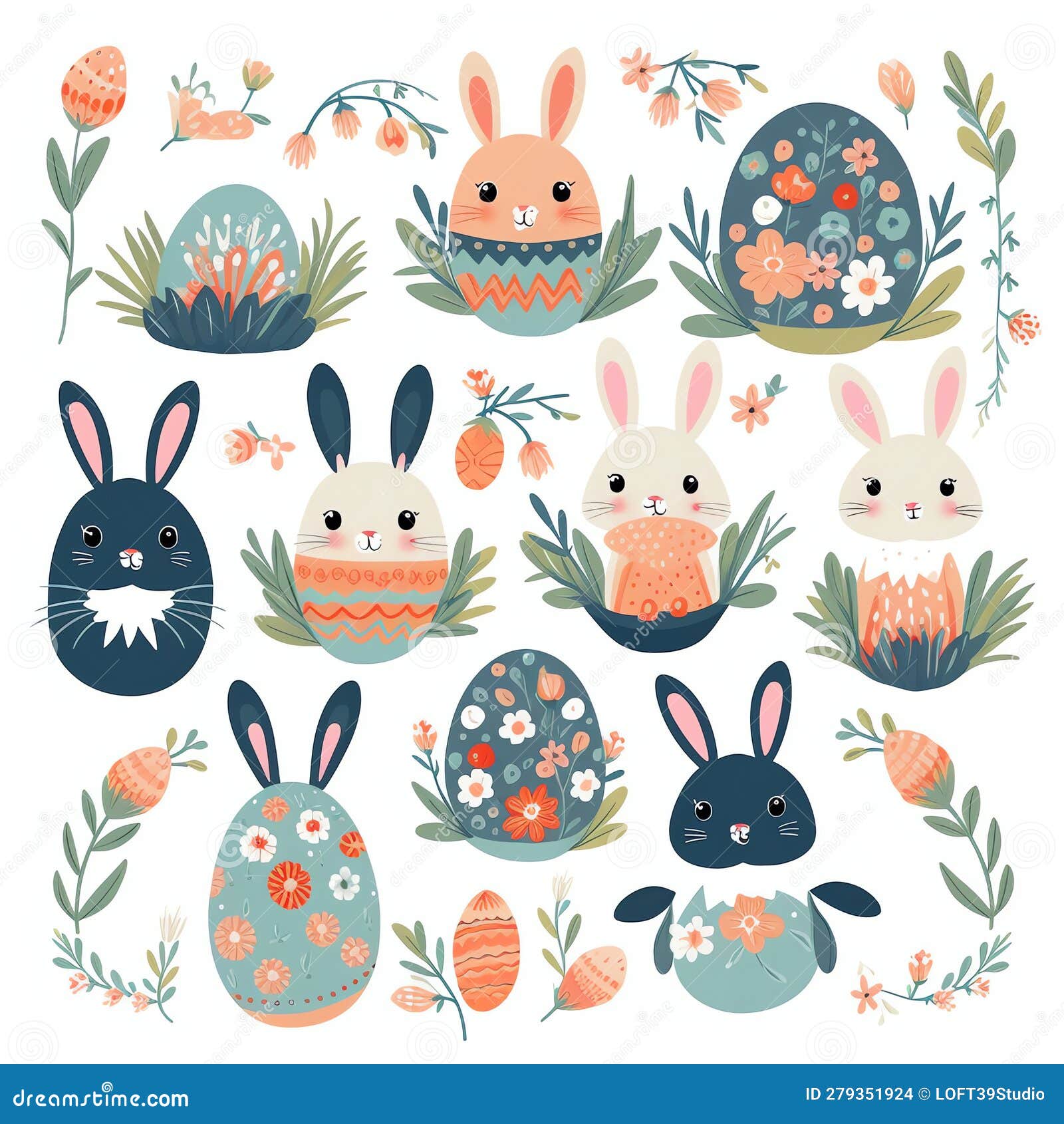 Generative AI Easter Spring Pattern with- Stock Illustration ...