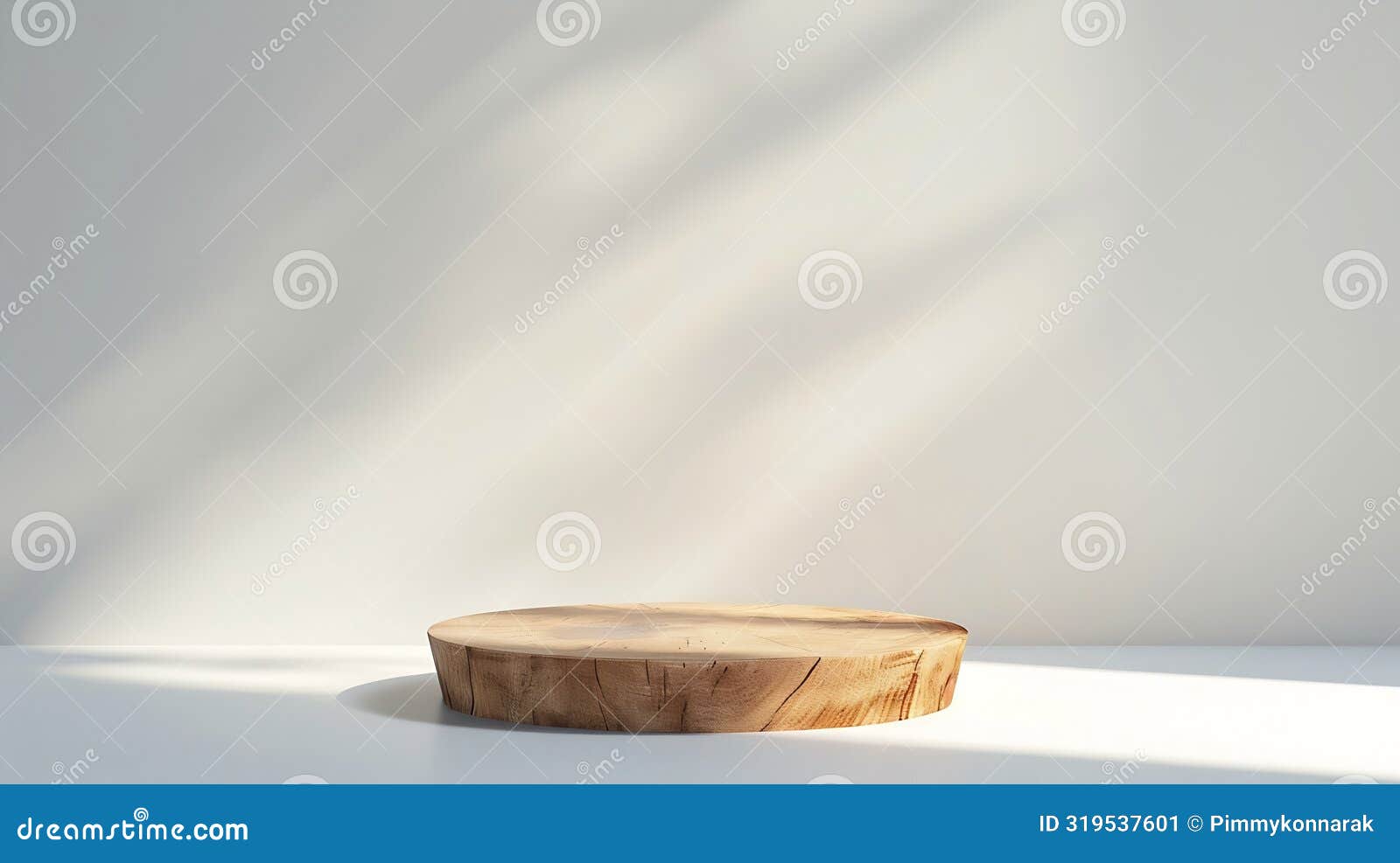 Generative AI Eco Rustic Pine Tree Wood Disc Platform Podium on White ...