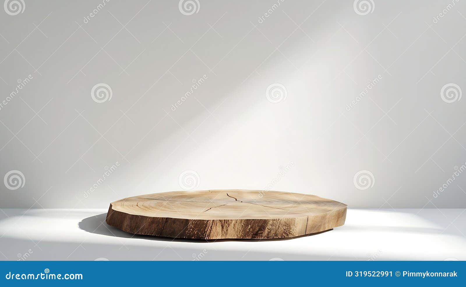 Generative AI Eco Rustic Pine Tree Wood Disc Platform Podium on White ...