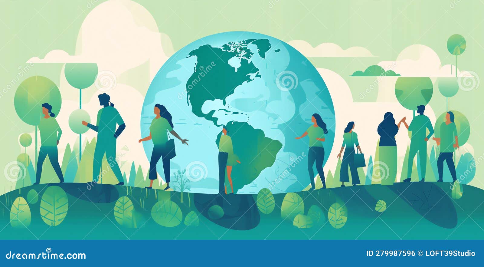 Generative AI Ecological Issues- Stock Illustration - Illustration of ...