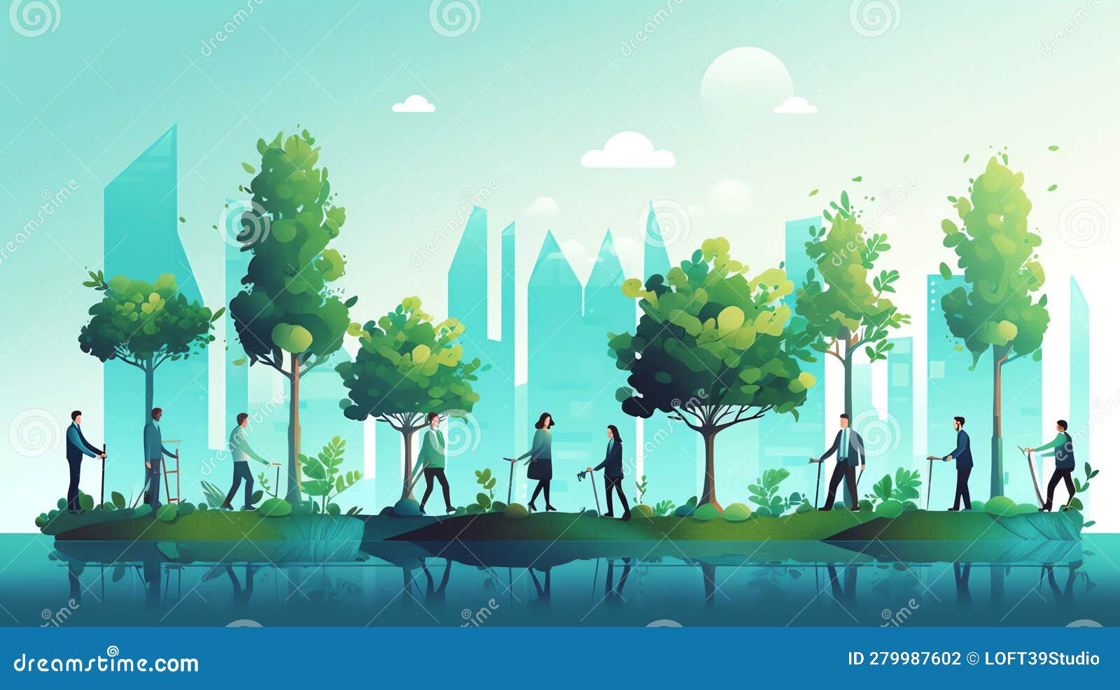 Generative AI Ecological Issues- Stock Illustration - Illustration of ...