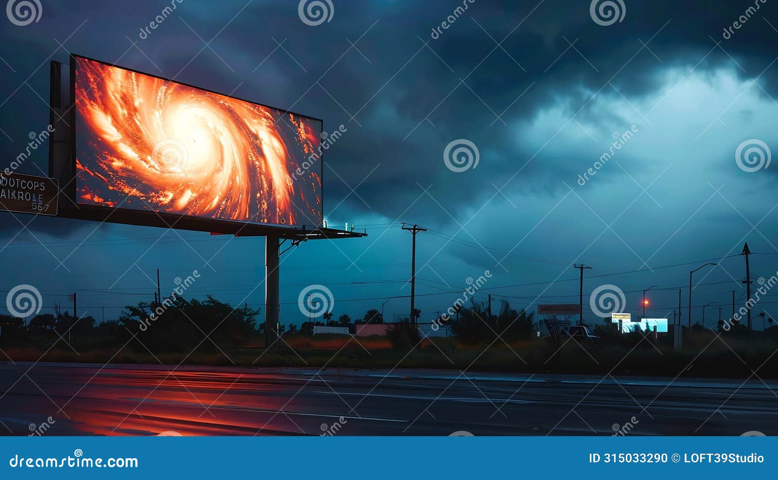 Generative AI an Electronic Highway Billboard with Hurricane Warning in ...
