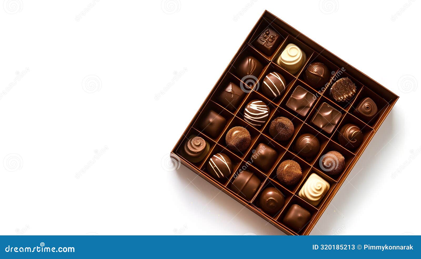 Generative AI Empty Box of Chocolate Candies Isolated on White Business ...