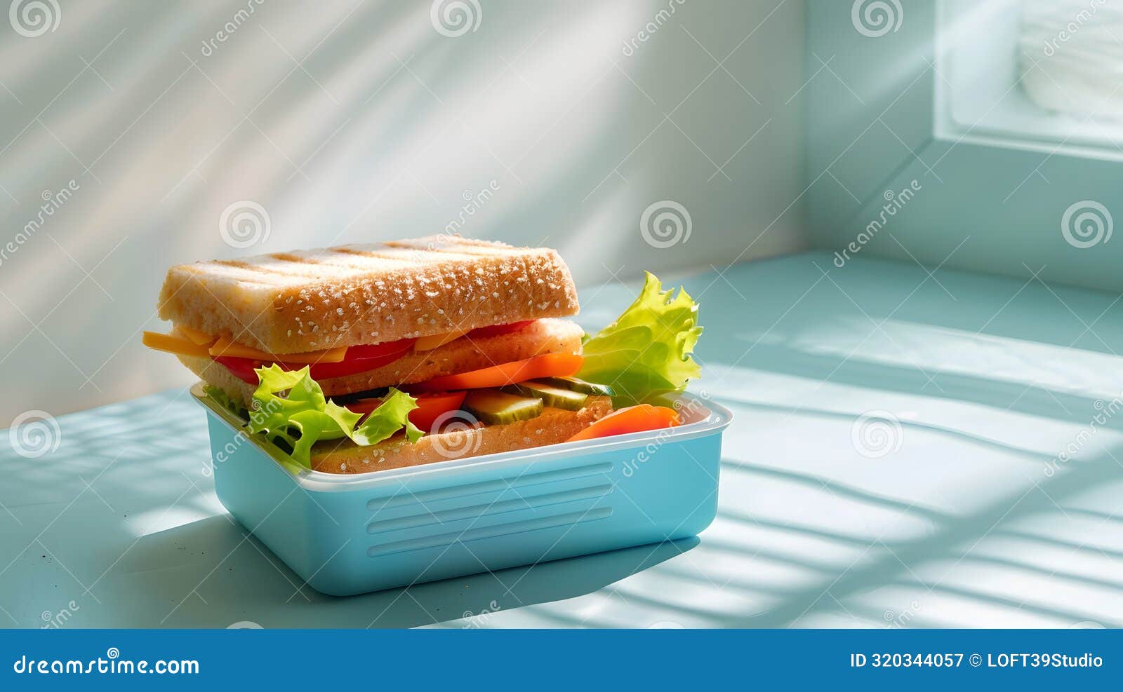 Generative AI Empty Lunch Box on Light Background Workplace Food ...