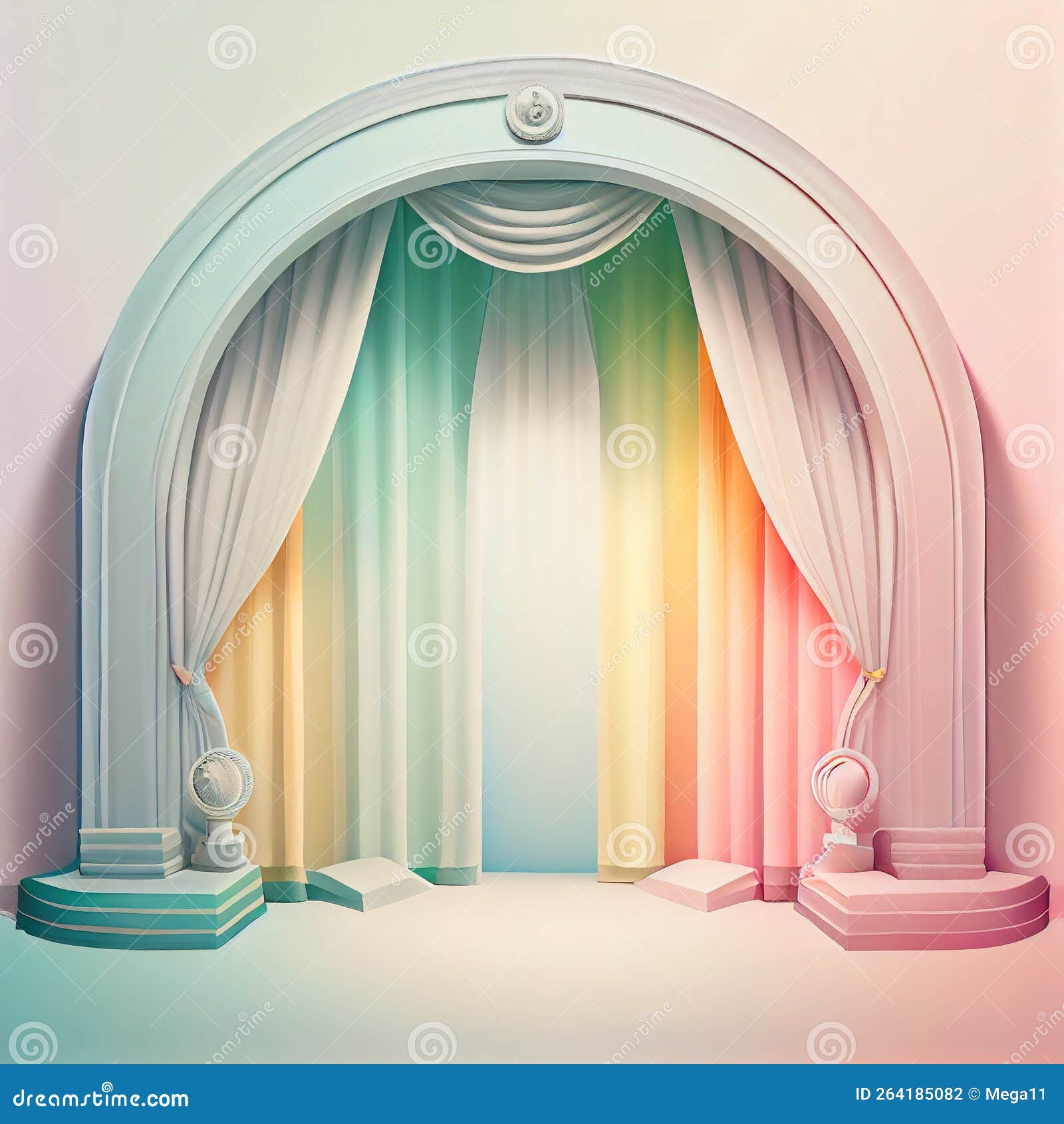 Empty pastel stage stock illustration. Illustration of columns - 264185082