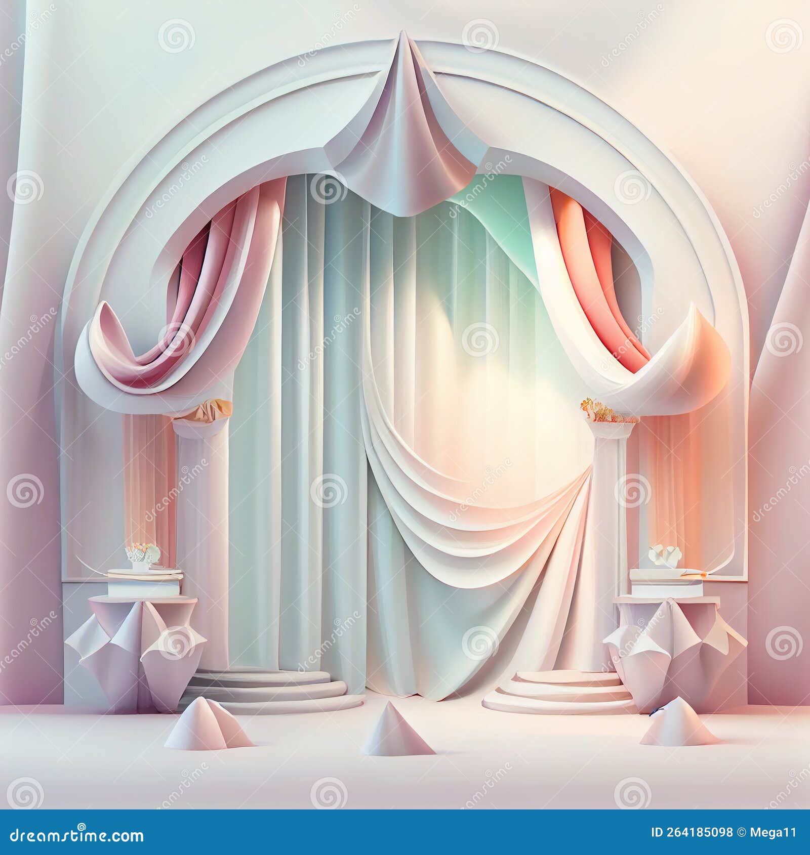 Empty pastel stage stock illustration. Illustration of stage - 264185098