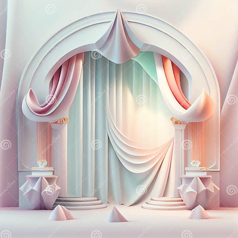 Empty pastel stage stock illustration. Illustration of stage - 264185098