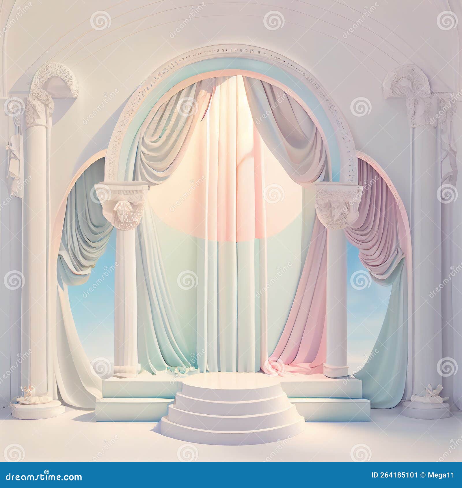 Empty pastel stage stock illustration. Illustration of columns - 264185101