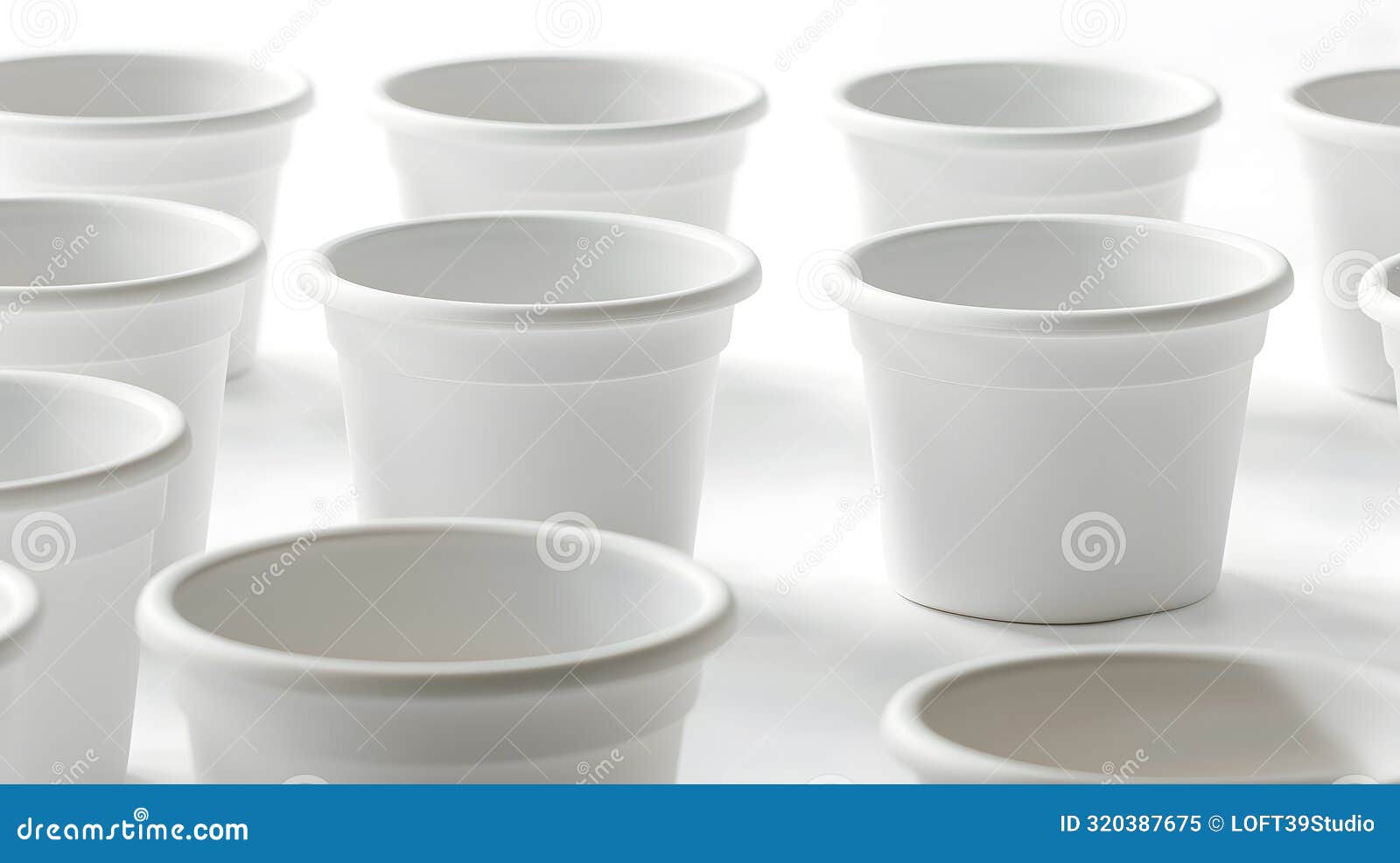 Generative AI Empty Plant Pots Isolated on White Background and ...