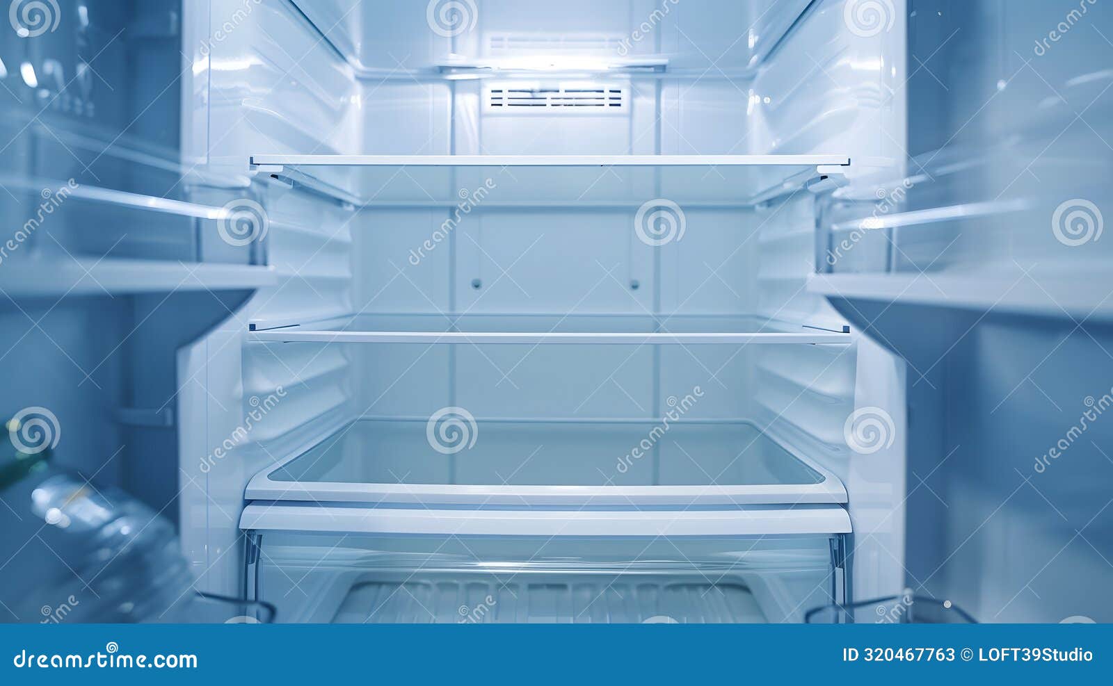 Generative AI an Empty Refrigerator Inside an Empty Clean Refrigerator ...
