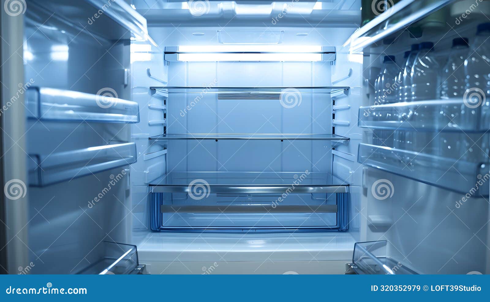 Generative AI an Empty Refrigerator Inside an Empty Clean Refrigerator ...