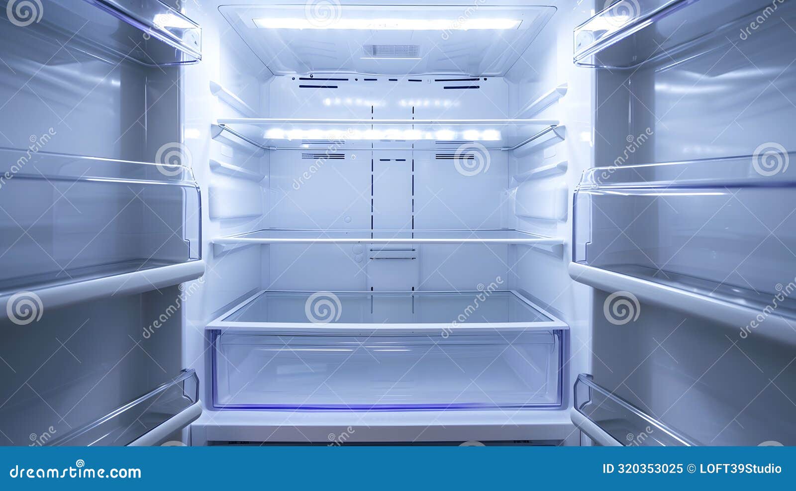 Generative AI an Empty Refrigerator Inside an Empty Clean Refrigerator ...