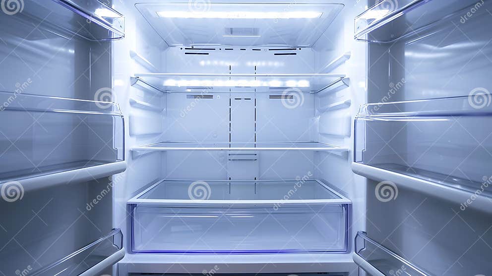 Generative AI an Empty Refrigerator Inside an Empty Clean Refrigerator ...