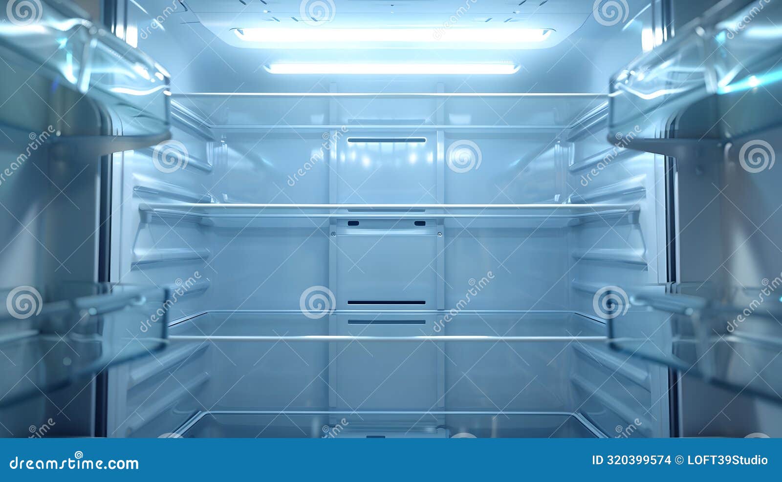 Generative AI an Empty Refrigerator Inside an Empty Clean Refrigerator ...