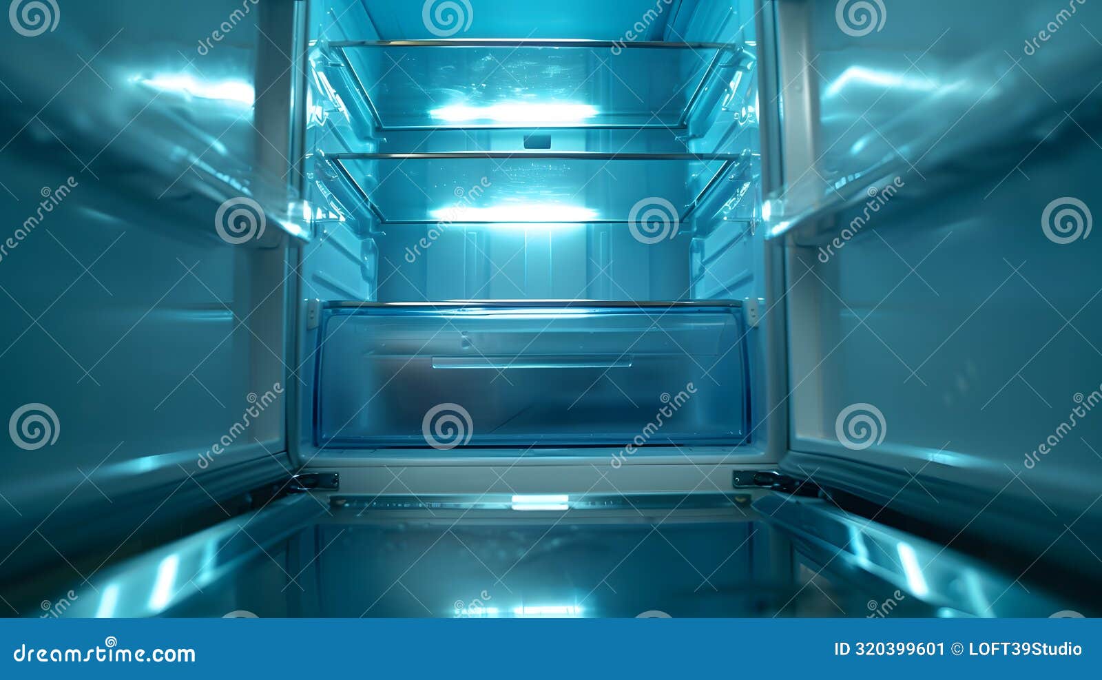 Generative AI an Empty Refrigerator Inside an Empty Clean Refrigerator ...