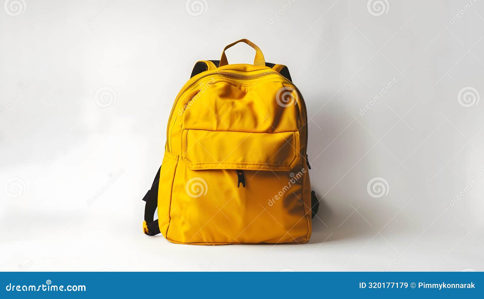 Generative AI Empty School Backpack on White Background Business ...