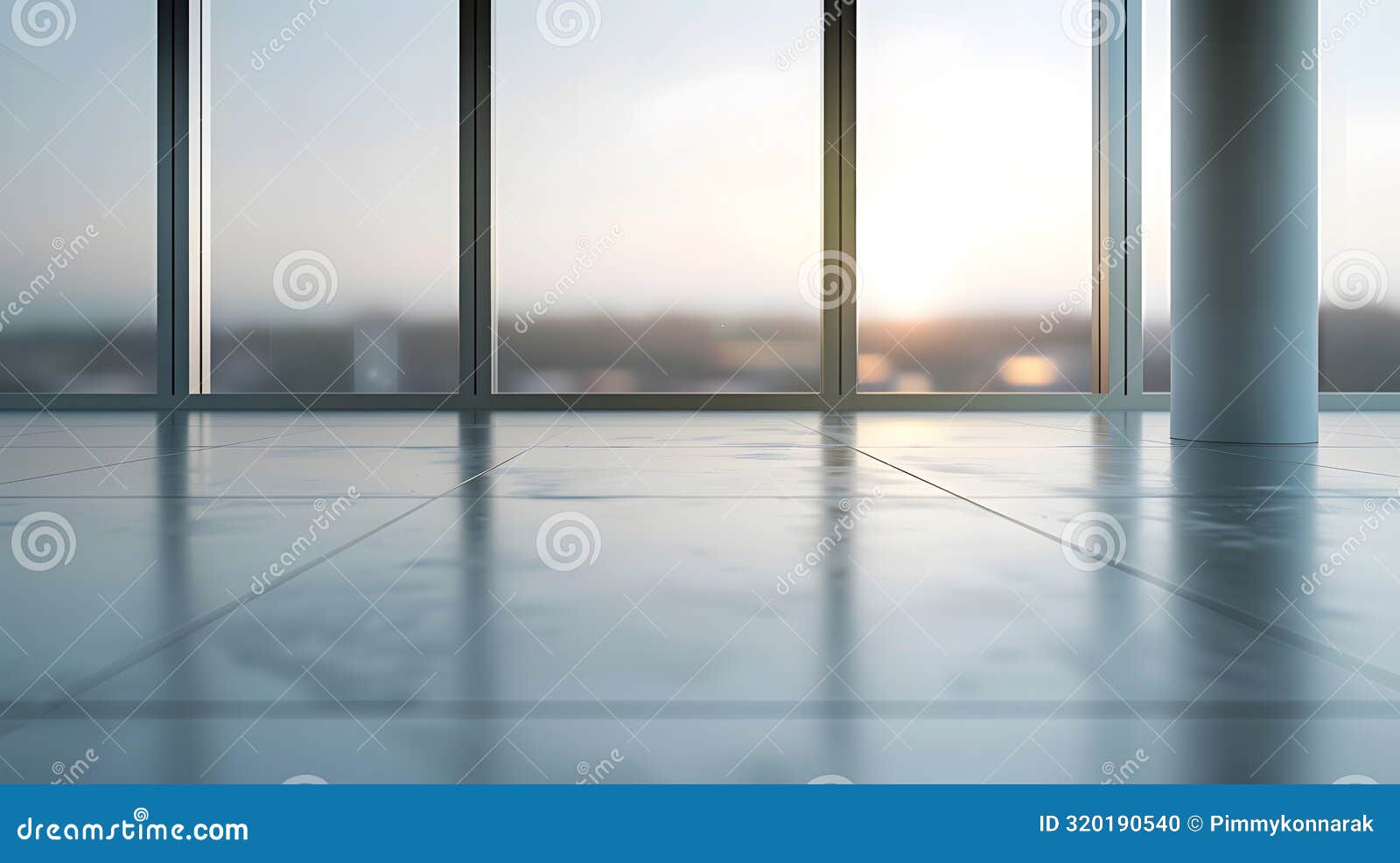 Generative AI Empty Solid Clean Floor with Beautiful Landscape ...