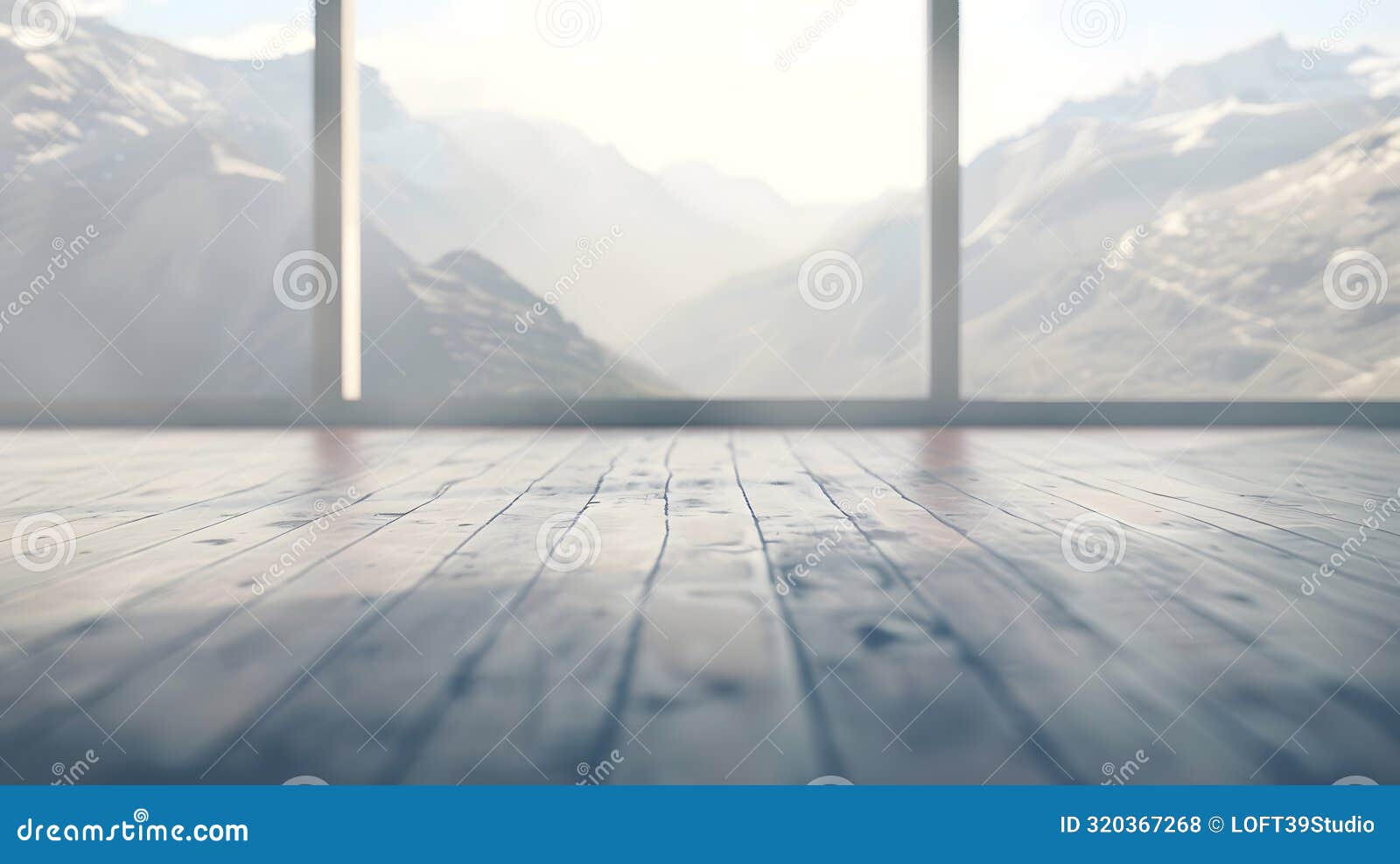 Generative AI Empty Solid Clean Floor with Beautiful Landscape ...