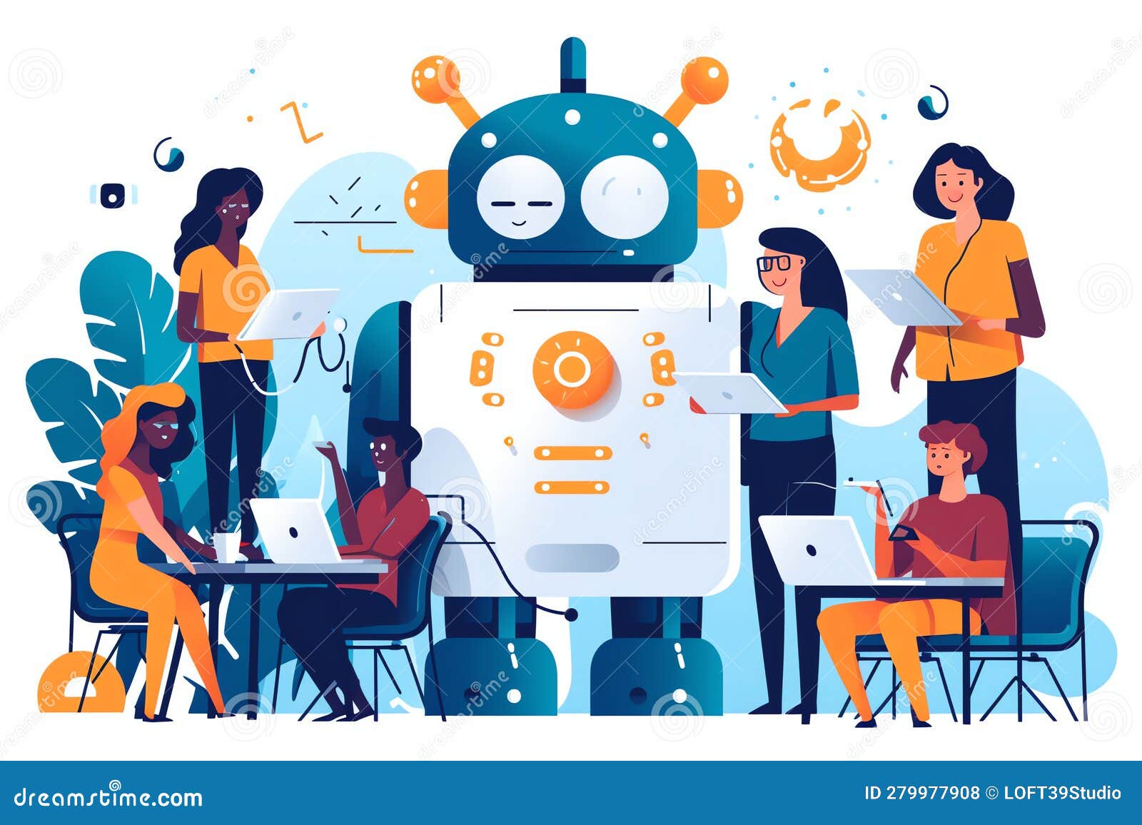 Generative AI Engineers Characters Making and- Stock Illustration - Illustration of person ...