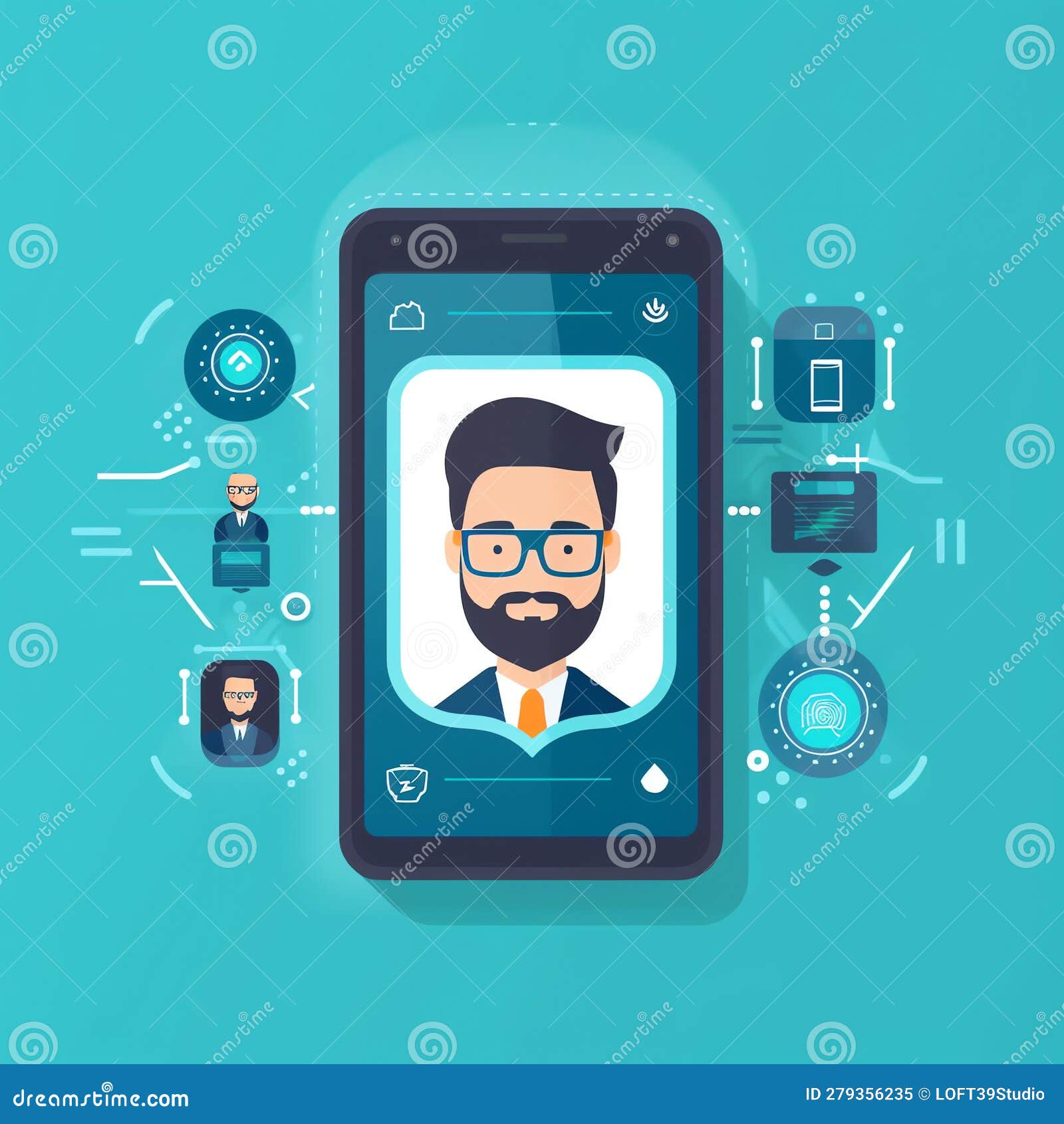Generative AI Face Recognition Technology Concept- Stock Illustration ... Generative AI Face Recognition Technology Concept- Stock Illustration ...