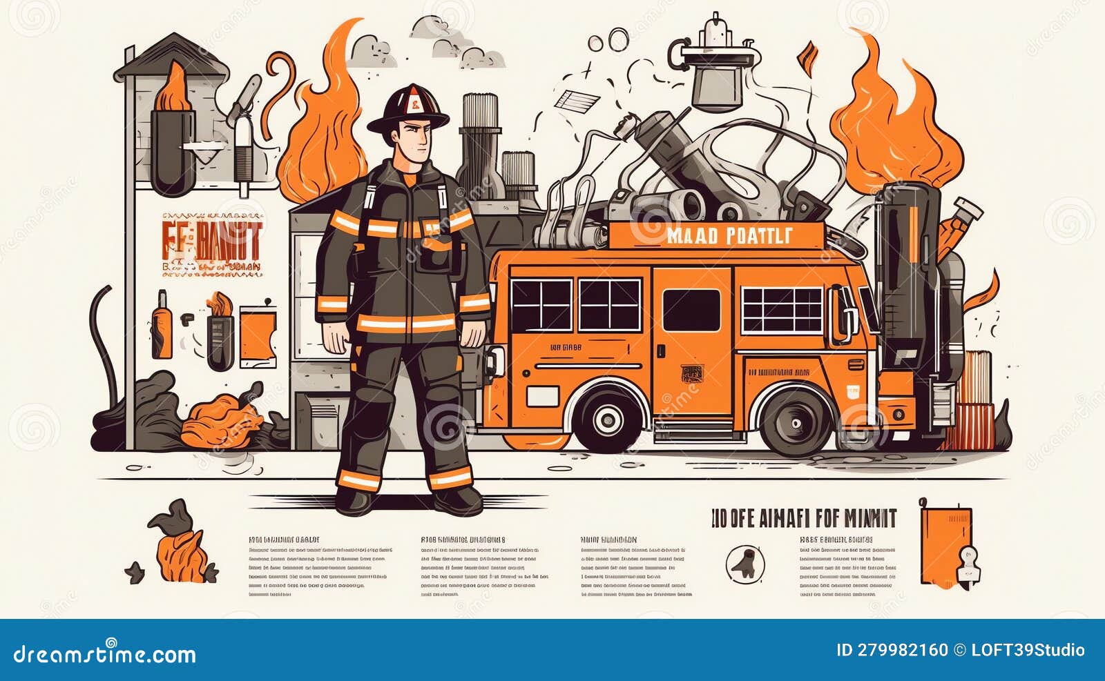 Generative AI Firefighter Teamwork Stock Photo | CartoonDealer.com ...