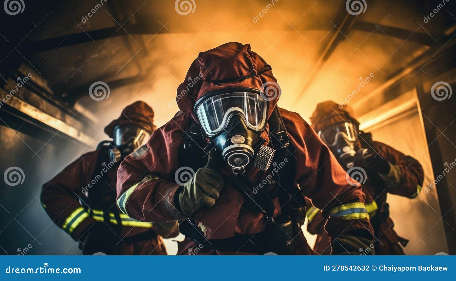 Generative AI Firefighter Teamwork Stock Photo | CartoonDealer.com ...