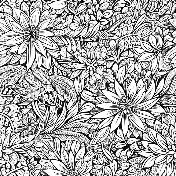 Generative Ai Floral Seamless Pattern With Stock Illustration