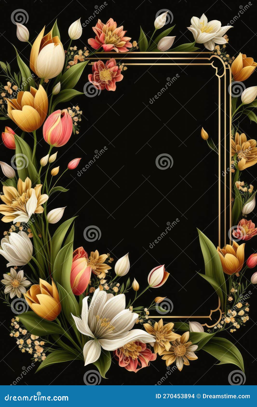Generative AI Flower Spring Modern Frame Copy Space Banner Design Stock ...