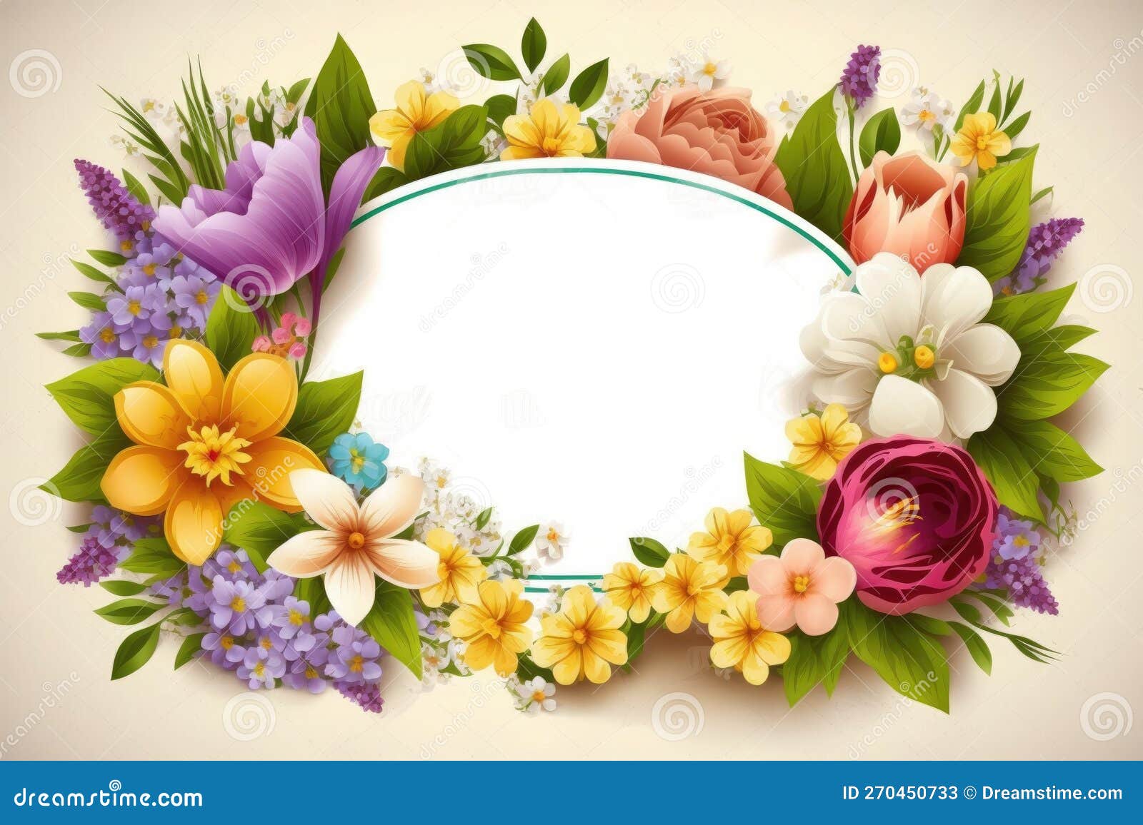 Flower Spring Modern Frame Copy Space Banner Design Stock Illustration ...