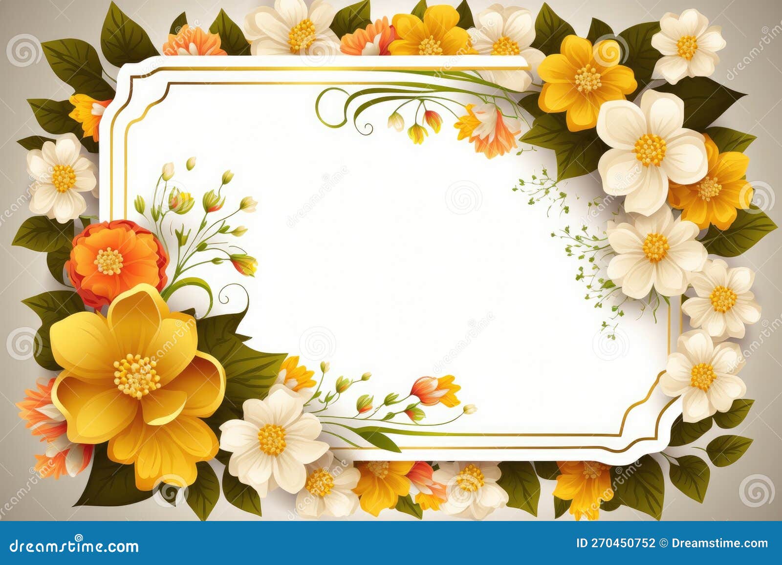 Flower Spring Modern Frame Copy Space Banner Design Stock Illustration ...