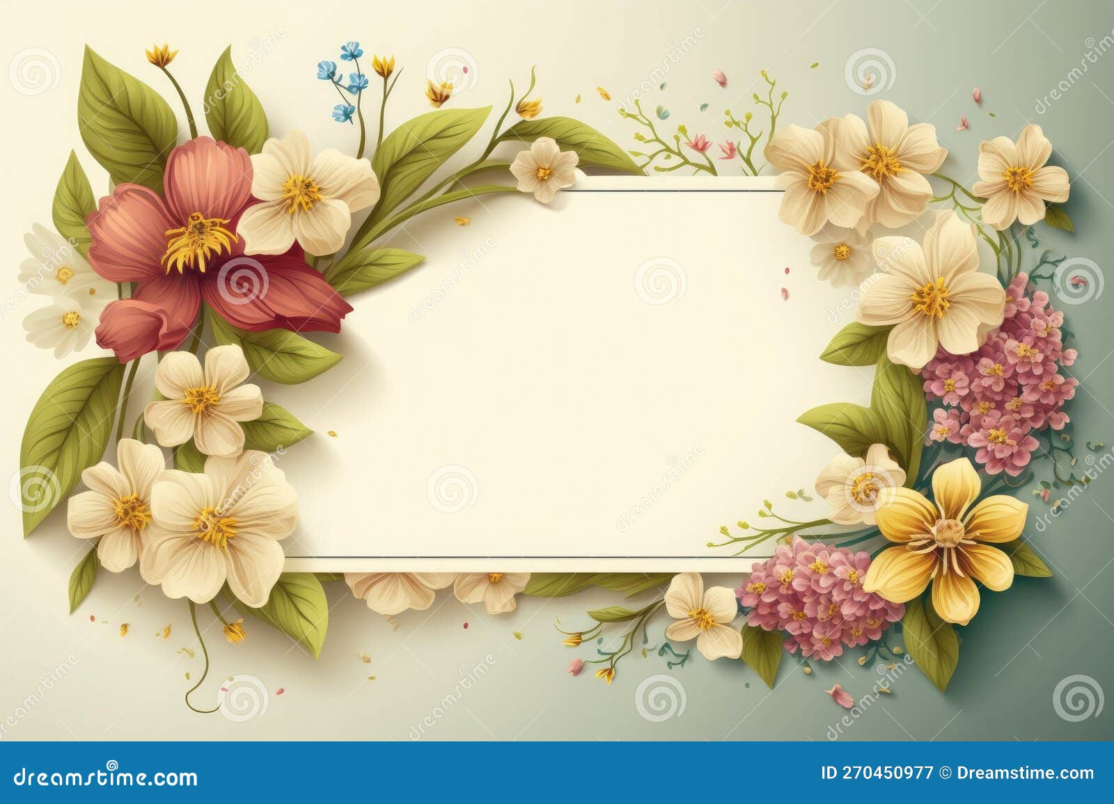 Flower Spring Modern Frame Copy Space Banner Design Stock Illustration ...