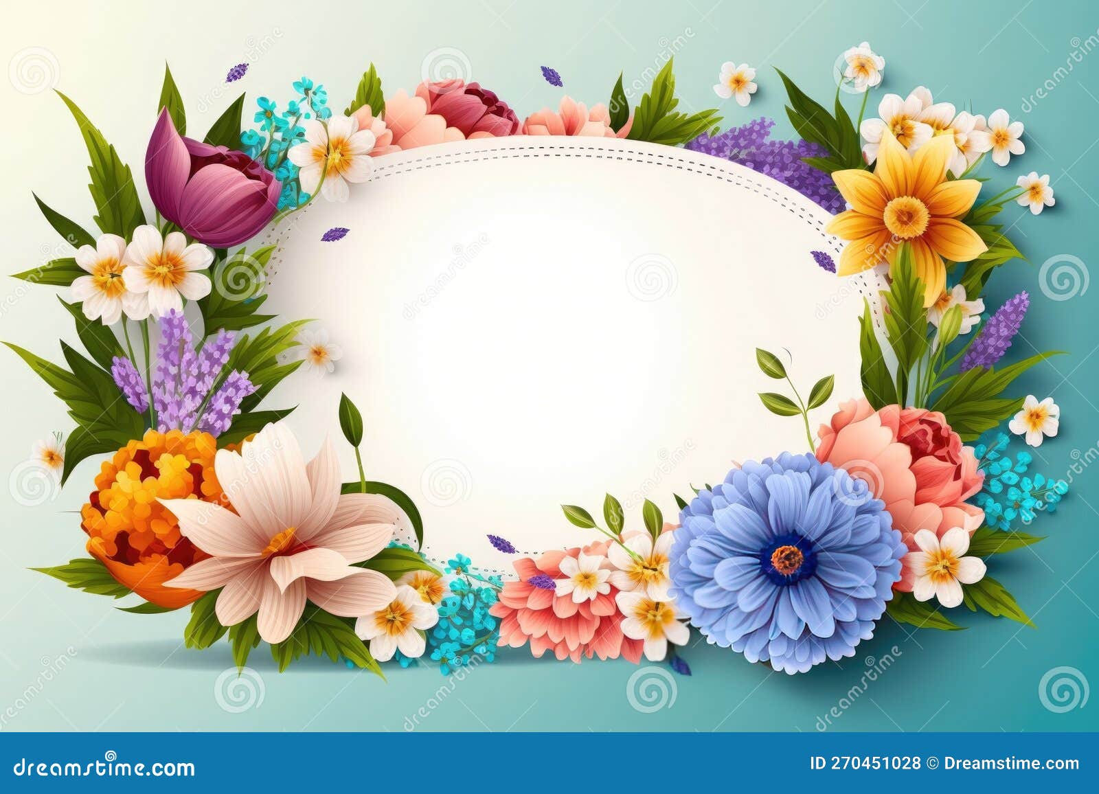 Flower Spring Modern Frame Copy Space Banner Design Stock Illustration ...