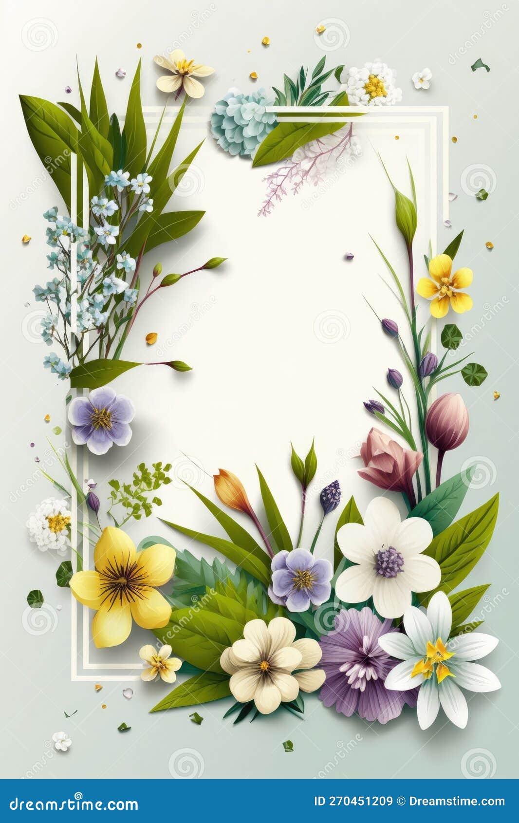 Flower Spring Modern Frame Copy Space Banner Design Stock Illustration ...