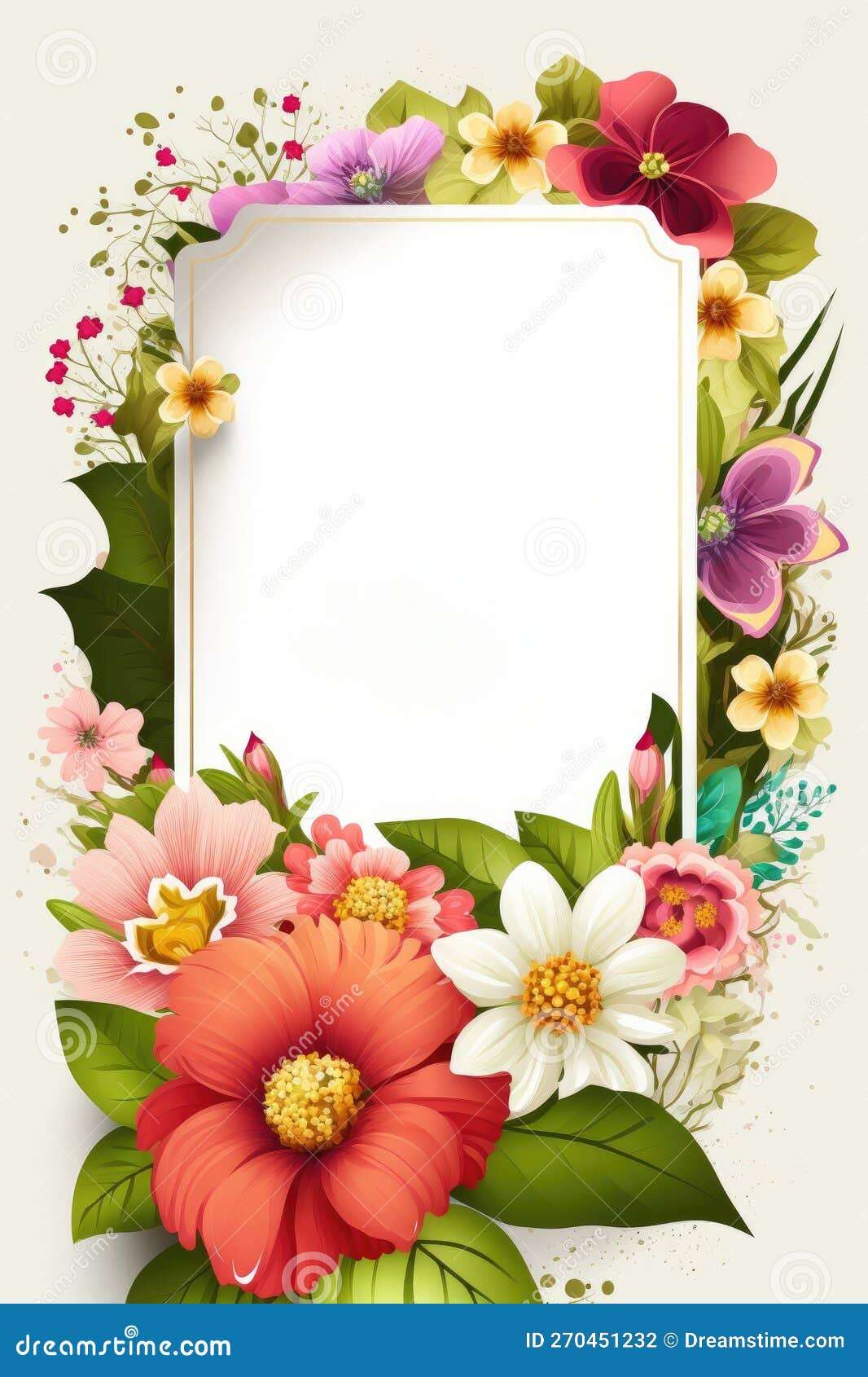 Flower Spring Modern Frame Copy Space Banner Design Stock Illustration ...