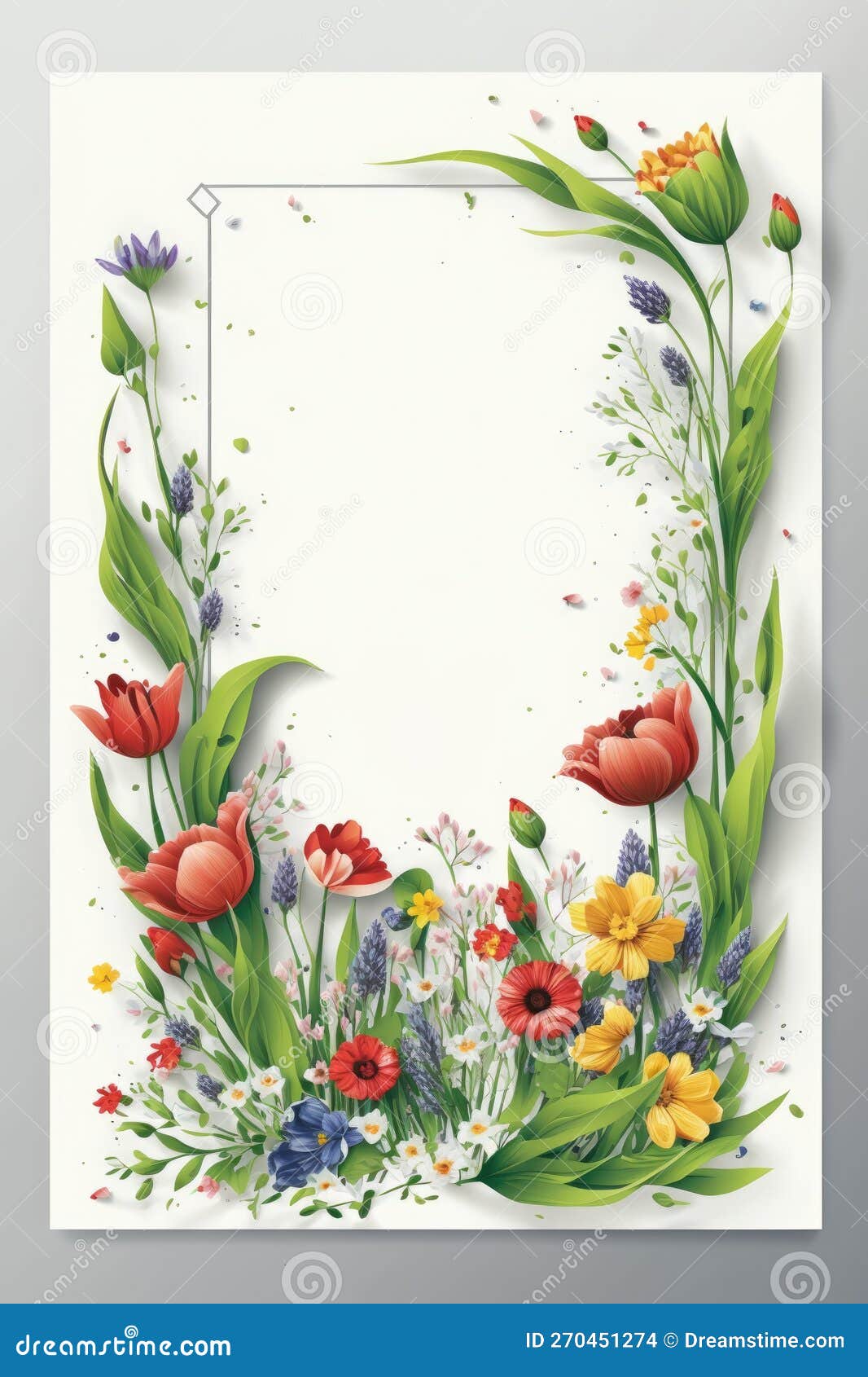 Flower Spring Modern Frame Copy Space Banner Design Stock Illustration ...