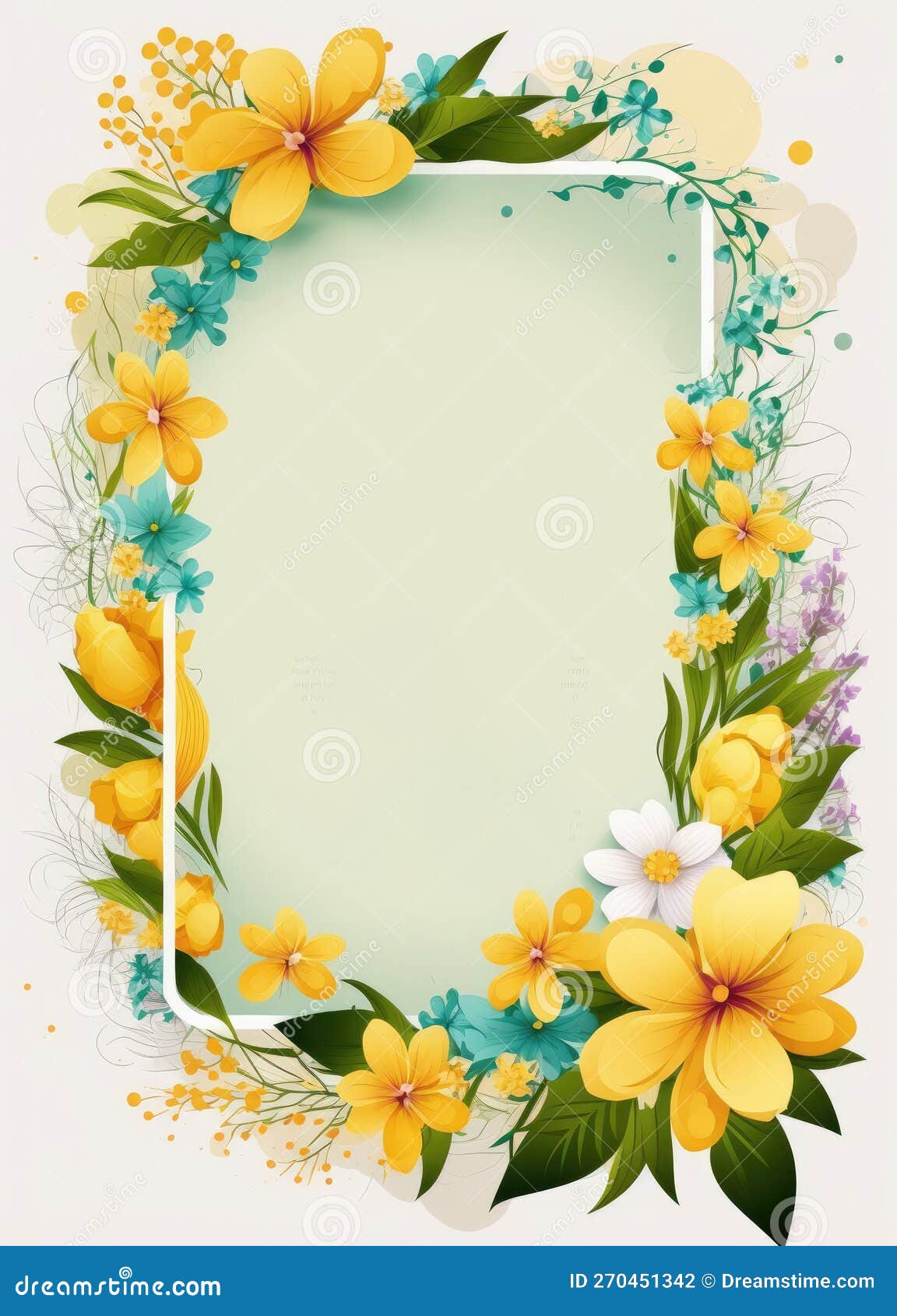 Flower Spring Modern Frame Copy Space Banner Design Stock Illustration ...