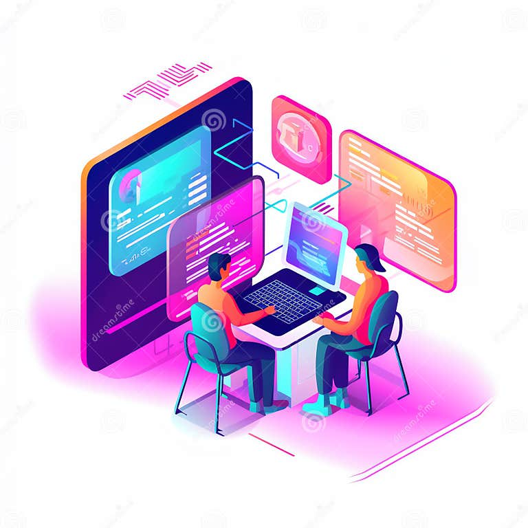 Generative AI Front End Development Concept- Stock Illustration ...