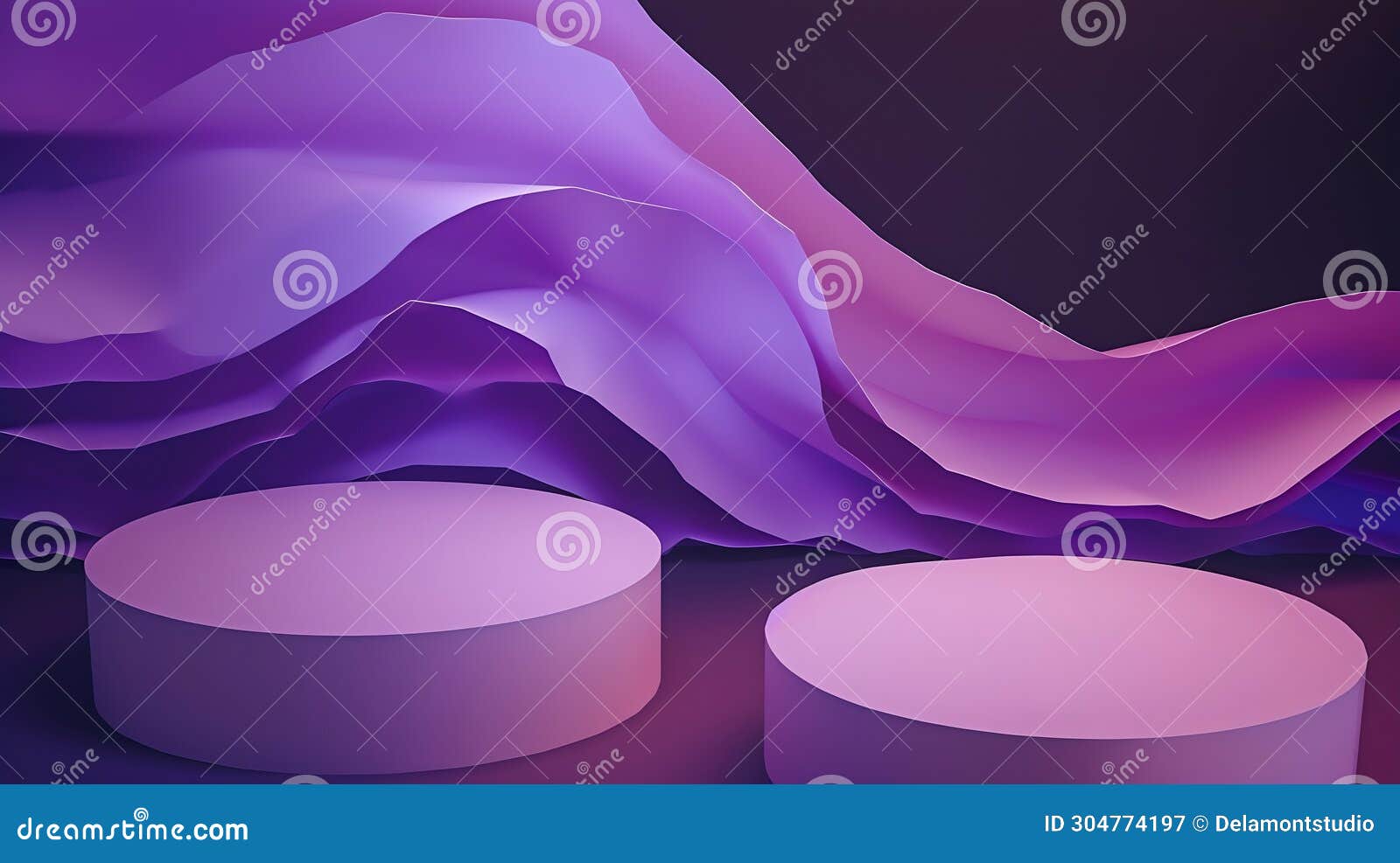 Front_view_of_two_round_empty_podiums_on_dark_4 Stock Image - Image of ...