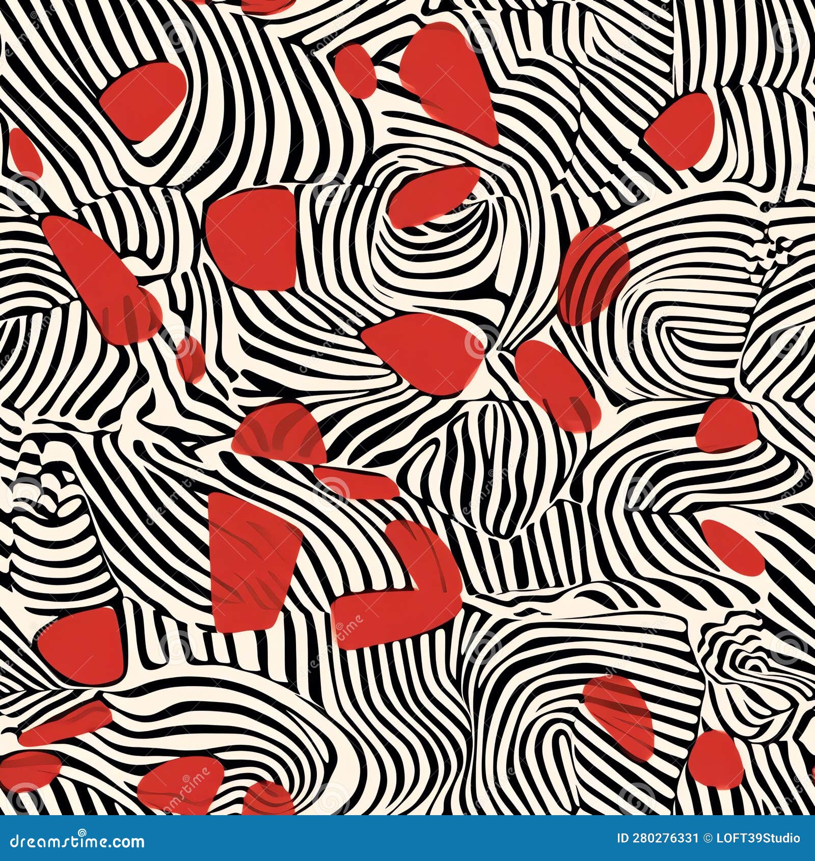 Generative AI Fun Red Line Doodle- Stock Illustration - Illustration of ...