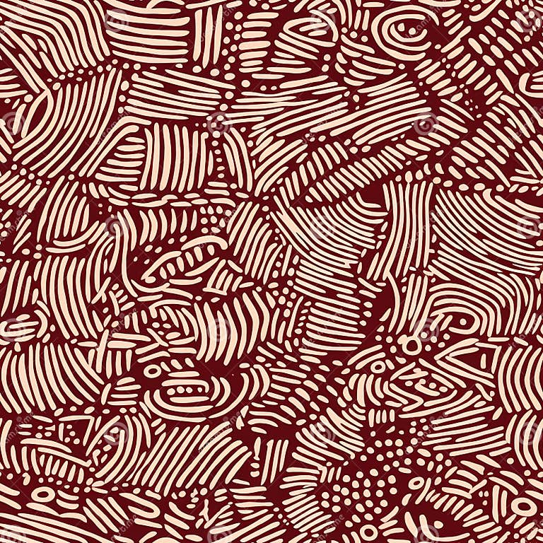 Generative AI Fun Red Line Doodle- Stock Illustration - Illustration of ...