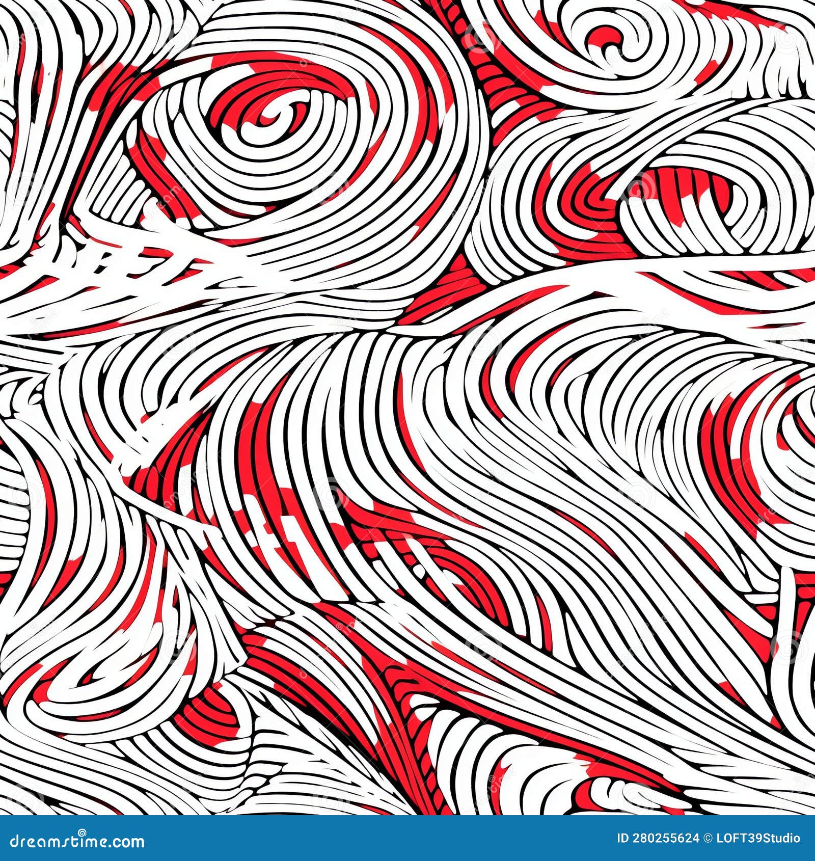 Generative AI Fun Red Line Doodle- Stock Illustration - Illustration of ...