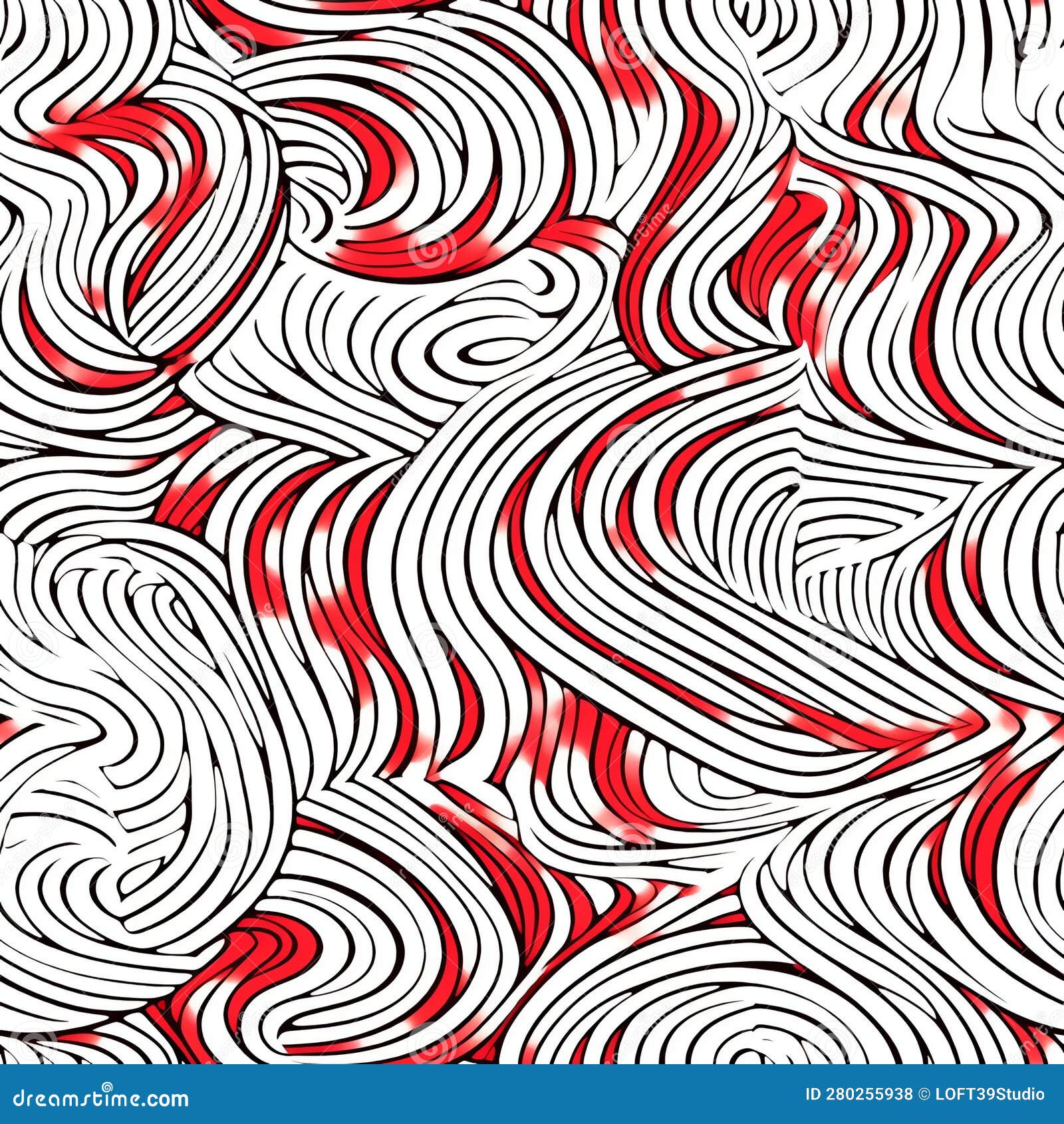 Generative AI Fun Red Line Doodle- Stock Illustration - Illustration of ...