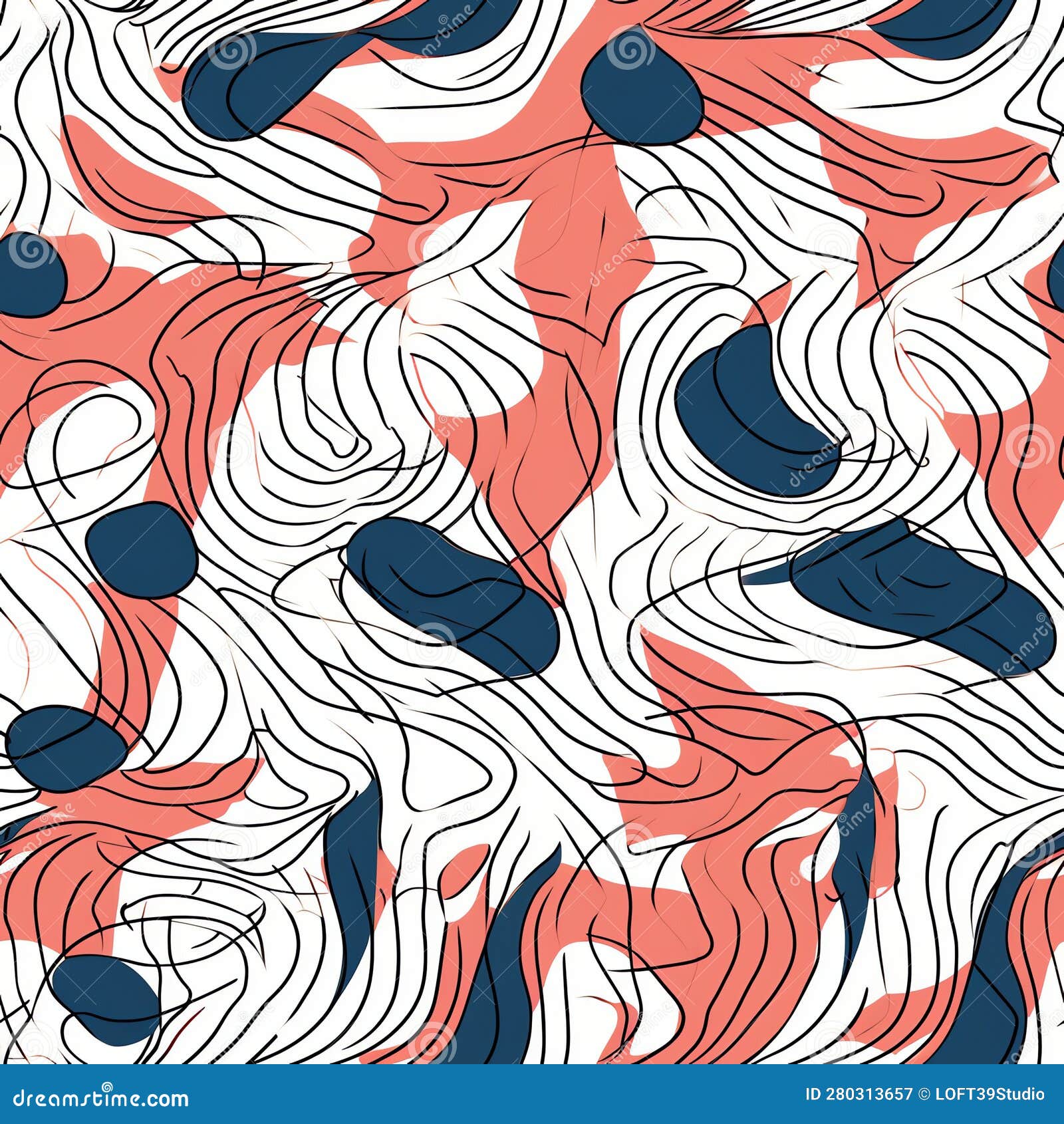 Generative AI Fun Red Line Doodle- Stock Illustration - Illustration of ...