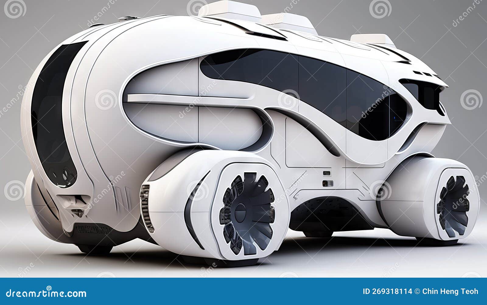 Generative AI Futuristic Of A Brand-less Generic Concept Car In Studio ...