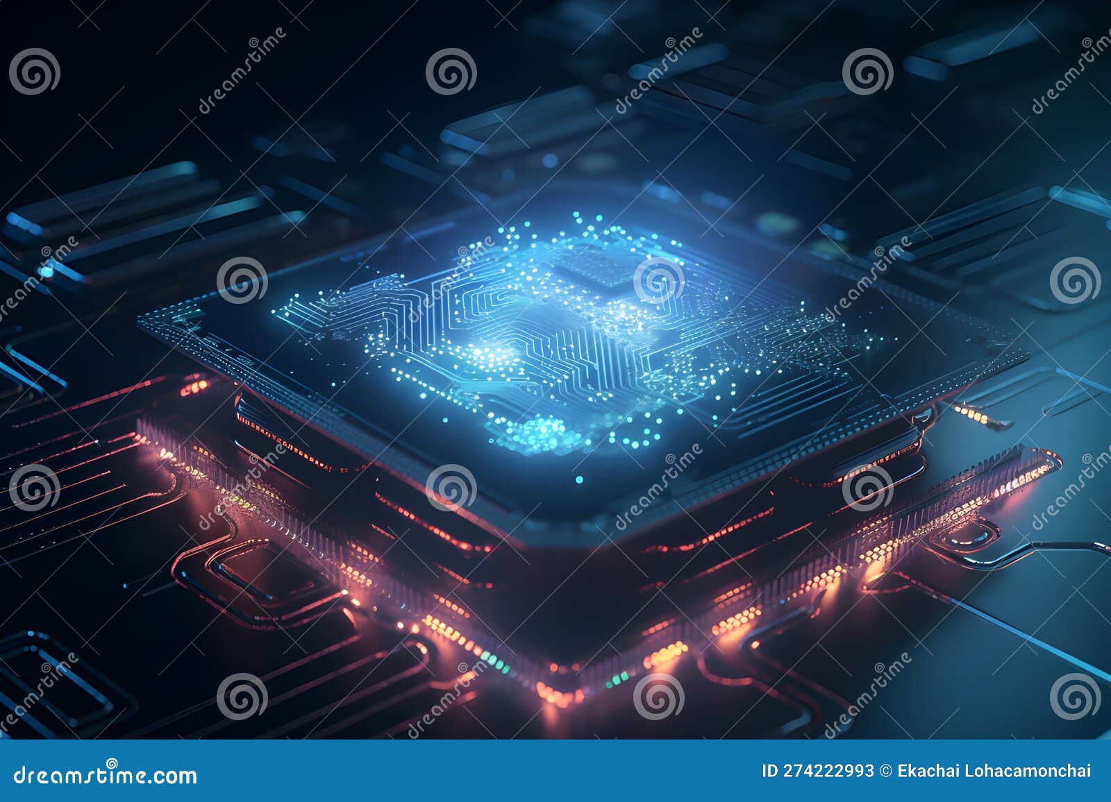 Generative AI. Futuristic Neon Microchip Circuit Board 3D Rendering ... Generative AI. Futuristic Neon Microchip Circuit Board 3D Rendering ...