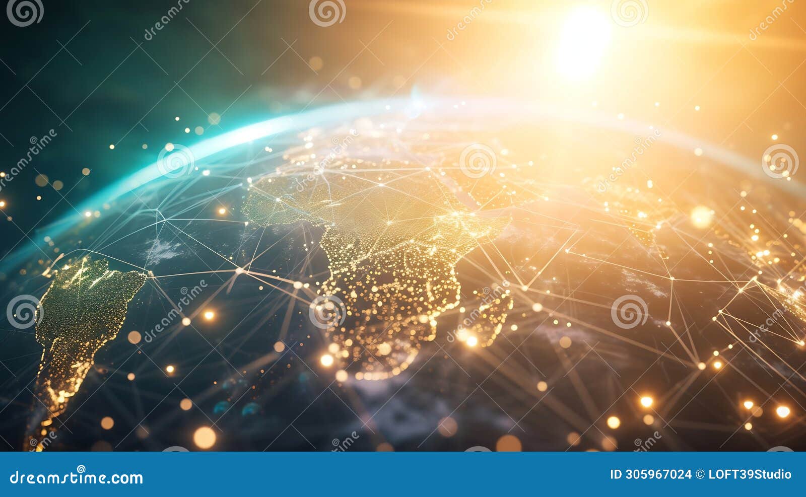 Generative AI Global Communication Network Concept. Environmental ...