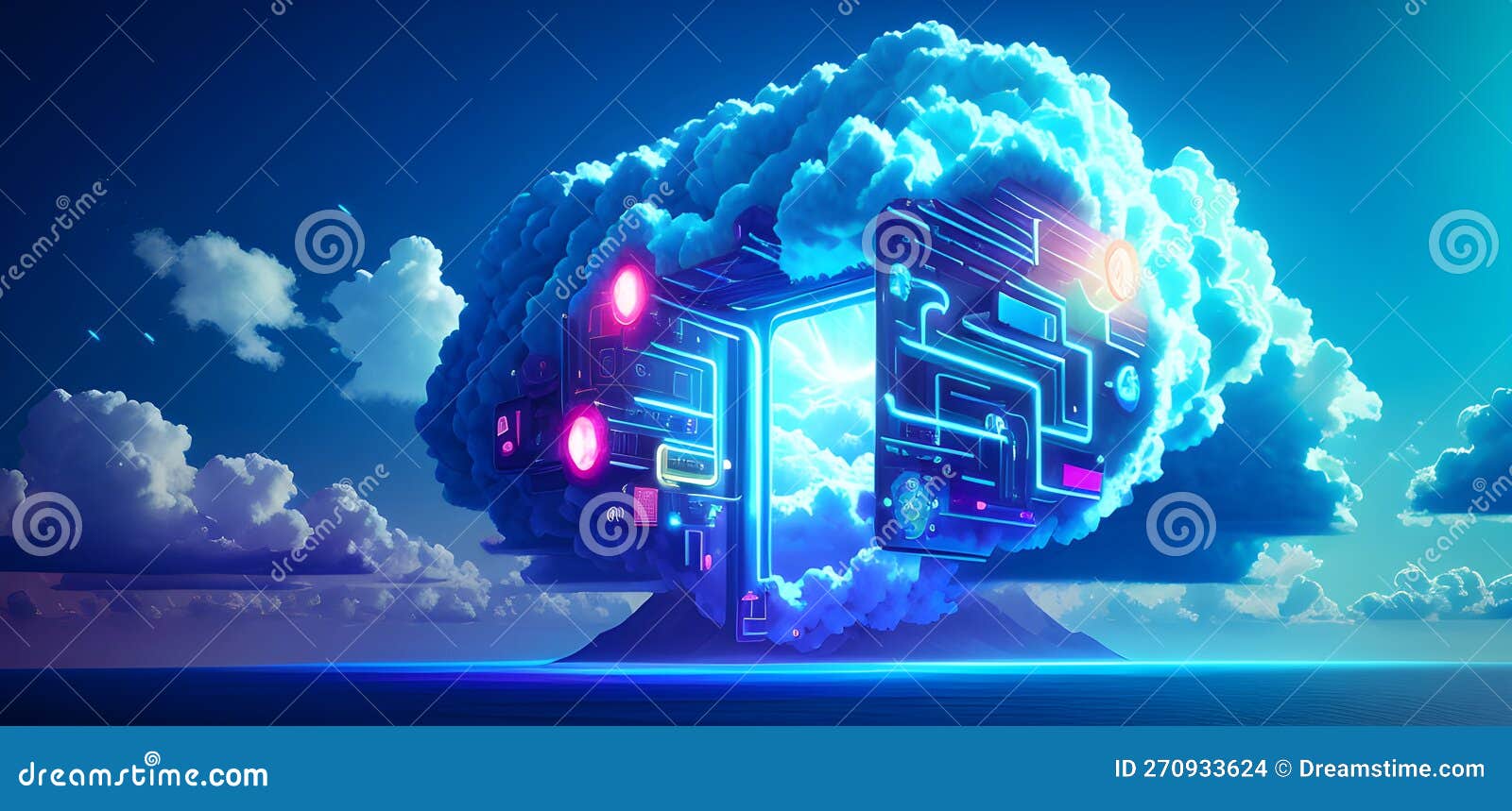 Cloud Network Solution Computing Big Data Center, Futurist ...