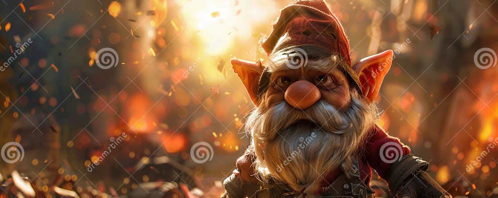 Gnome Engineering Walks from an Explosion Stock Illustration ...