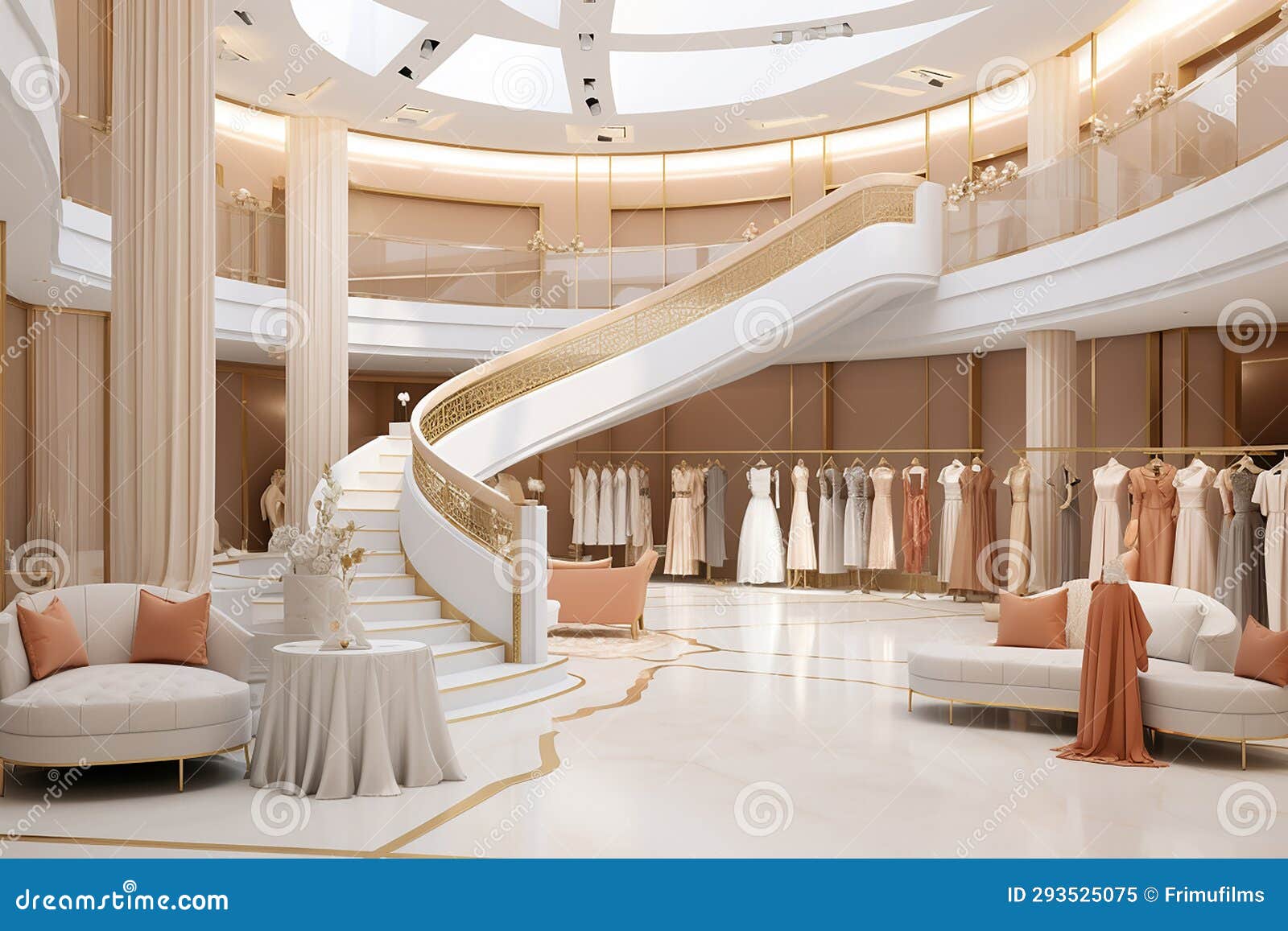 Generative AI the Hall of a Luxury Clothing Stock Illustration ...
