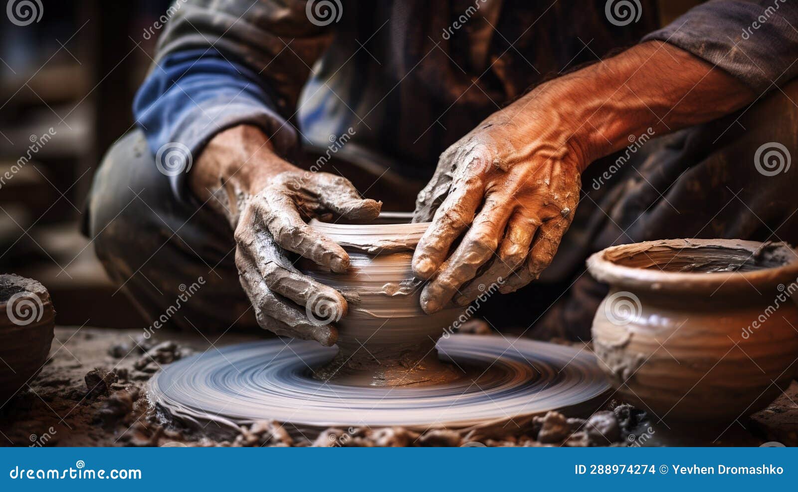 Clay Pot Making Process Royalty-Free Cartoon | CartoonDealer.com #300366998